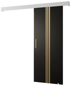 Posuvné dveře 90 cm Sharlene V (černá matná + bílá matná + zlatá). 1043817