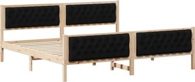 Rám postele s čelo Černá 200 x 200 cm Masivní borové dřevo 3394270