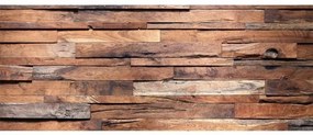 DIMEX | Panoramatická vliesová fototapeta na zeď Dřevěná zeď MP-2-0158  | 375 x 150 cm | hnědá