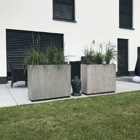 Dřevěný květináč ELEMENTO, dřevo, šířka 90 cm, bílá antik