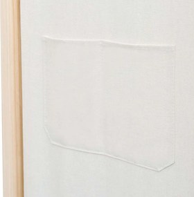 6dílný paraván krémový 240 x 170 x 4 cm textil 248174