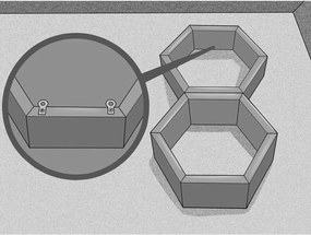 Sada 6 ks nástěnných poliček RAF 37x40 cm ořech