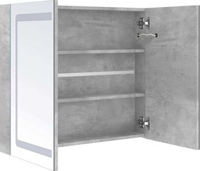 LED koupelnová skříňka se zrcadlem betonově šedá 80x12x68 cm 326511