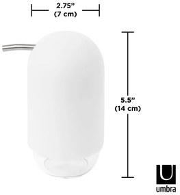 Bílý plastový dávkovač mýdla 230 ml Touch – Umbra