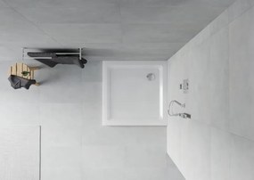 Mexen Flat čtvercový sprchový kout slim 100 x 100 cm, bílý, sifon chrom - 40101010
