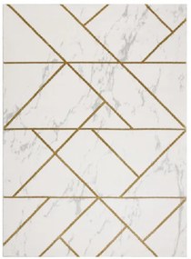 Dywany Łuszczów, Kusový koberec Emerald geometric 1012 cream and gold, 120x170, bílá, kancelář