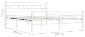 Petromila Rám postele bílý kovový 140 x 200 cm