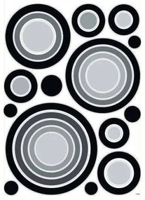 Samolepící pokojová dekorace Kruhy černé