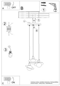 Sollux SL.1357 - Lustr na lanku HYPERION 3xG9/8W/230V bílá