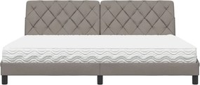 Postel s matrací taupe 200 x 200 cm textil 3310766