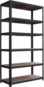 Fistar Regál 240x120x40 cm lakovaný 6-policový, nosnost 720 kg - ČERNÝ