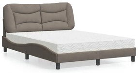 Postel s matrací Hvar taupe 140 x 200 cm textil 3208538