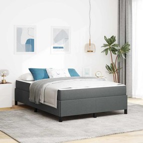 Postel s boxspringem Tmavě šedá 140 x 190 cm textil 3398858
