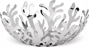 Alessi Mediterraneo Ocelový koš na ovoce 21 cm Stříbrný leštěný