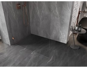 Mexen Lunar L sprchová stěna levá 60 x 200 cm, 8mm čiré sklo, měděná matná, 830L-060-000-65-00-L