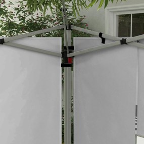 Set 2 bočních stěn Outsunny pro altán 3 x 3 m nebo 3 x 4 m, panel pro pavilon, s oknem, v oxfordské tkanině, 295 x 195 cm, světle šedá | Aosom