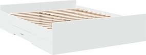 Rám postele se zásuvkami bílý 150 x 200 cm kompozitní dřevo 3280286