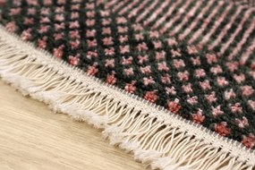 Diamond Carpets India, Ručně vázaný kusový koberec Diamond DC-MCN Black/rust, 140x200, červená, chodba / předsíň