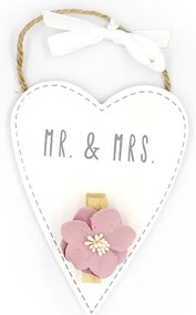 Domov&Mazlíci Svatební cedulka s kolíčkem Mr. a Mrs.