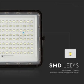 LED Venkovní solární reflektor LED/20W/3,2V 4000K černá + DO