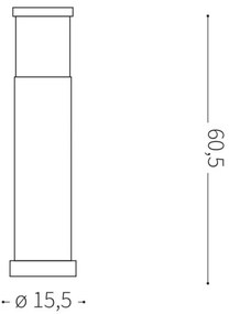 Ideal Lux - Venkovní lampa 1xE27/42W/230V 60 cm IP44 antracit