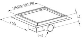 Mexen Flat nerezová podlahová vpusť 12x12 cm, 1010012
