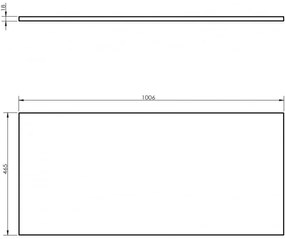 Mexen Uni, pracovní deska 100 cm, grafitová matná, 91AXX-1004-464-18-66