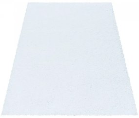 Vopi | Kusový koberec Sydney shaggy 3000 white - Kruh průměr 120 cm