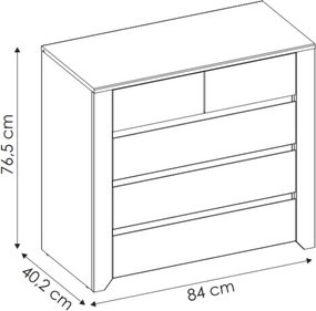 Sconto Komoda ANGEL 43 dub craft bílý