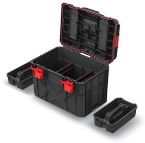 Sada kufrů na nářadí 2 ks XEBLOCCK LOG 54,6 x 38 x 78,5 cm černo-červená
