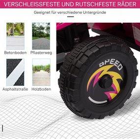 HOMCOM Elektrický čtyřkolový vůz pro děti 18-36 měsíců Elektrické ATV s možností jízdy vpřed a vzad 6V bateriový pohon 20 kg max. zatížení 72x40x45,5…
