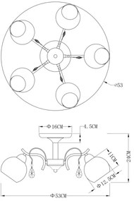 Globo 54711-5 - Stropní svítidlo PERDITA 5xE14/40W/230V