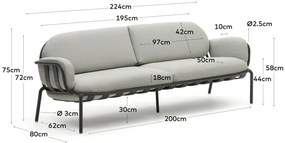 Světle šedá zahradní pohovka Joncols – Kave Home