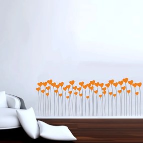 WALLVINIL Samolepky na zeď - Srdečný plot Barva: Oranžová, Velikost: 100x36 cm