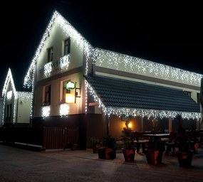 Easy Fix venkovní LED rampouchy, světelné, 300 × 90 cm, ledově bílá s FLASH, 174 diod, bílý kabel, IP67