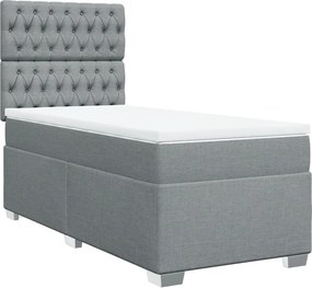 Box spring postel s matrací světle šedý 100 x 200 cm textil 3290406