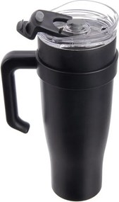Nerezový termohrnek s brčkem TERMO 1,2 l, černý