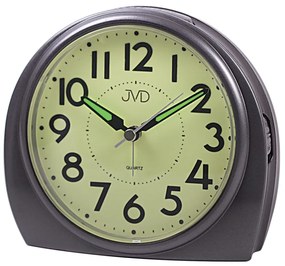 JVD Ručkový modrý analogový netikající tichý budík JVD SRP3701.1 s luminiscenčním displejem