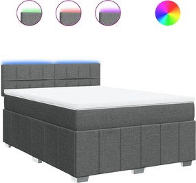 Box spring postel s matrací tmavě šedý 140 x 190 cm textil 3289364
