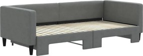 Válenda s přistýlkou tmavě šedá 90 x 190 cm textil 3196589