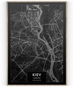 Plakát / Obraz Mapa Kiev Pololesklý saténový papír 210 g/m² A4 - 21 x 29,7 cm