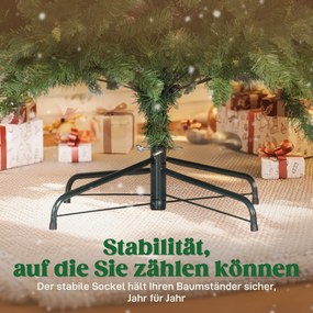 HOMCOM Umělý vánoční stromek 180 cm, borovicový stromek umělý s 3026 větvičkami pro interiér
