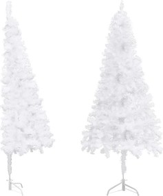 Rohový umělý vánoční stromek bílý 240 cm PVC 329171