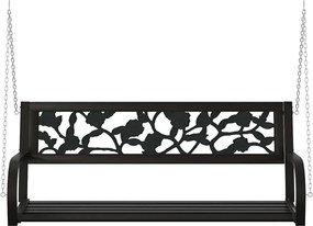 Zahradní houpací lavice 125 cm ocel a plast černá 317145