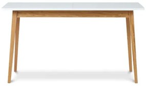 Rozkladací jídelní stůl FRISK 160 cm - bílá/dub