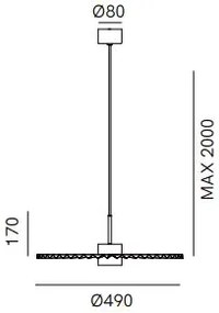 Il Fanale 284.02.ON Plié, závěsné svítidlo z mosazi LED 10W 3000K, průměr 49cm