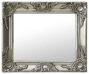 Nástěnné zrcadlo barokní styl 50 x 40 cm stříbrné 320310
