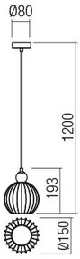 Závěsné svítidlo Redo Plumen 2063, 150 mm, kouřová
