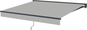 Elektrická markýza s LED osvětlením BestBerg BBSU-EL295LG / 295 x 250 cm / světle šedá
