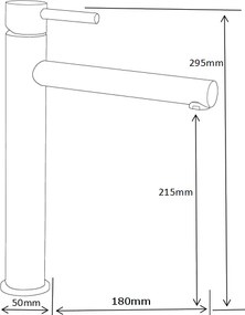 Mexen ELBA - VYSOKÁ BATERIE UMYVADLOVÁ 1, Zlatá, 74110-50